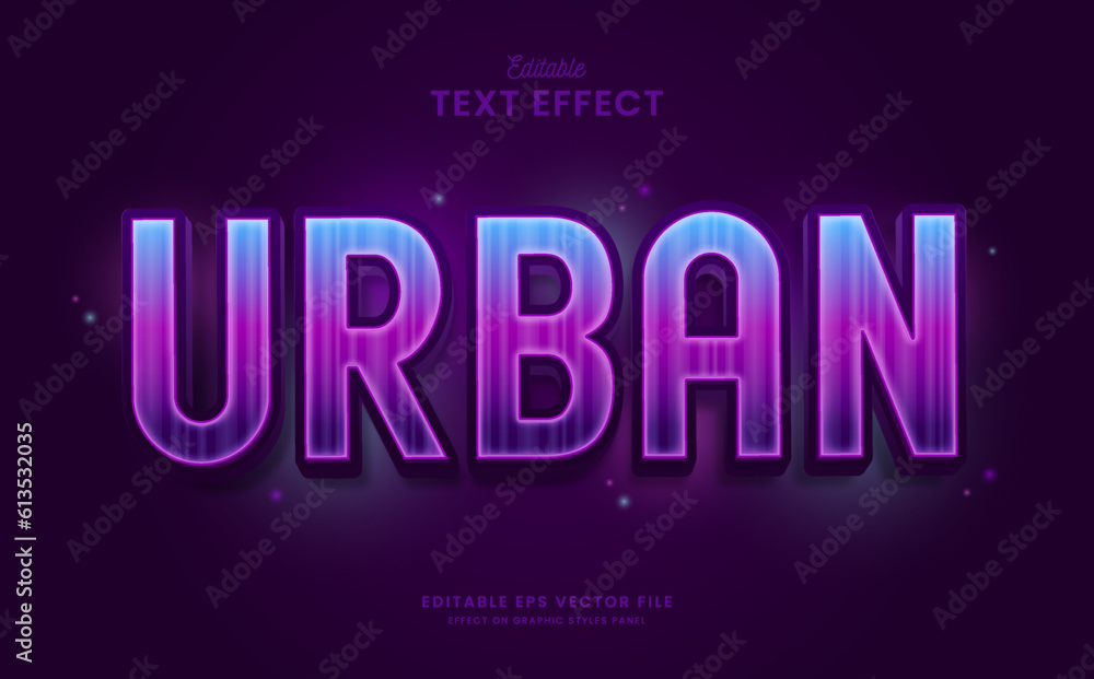 decorative editable urban text effect vector design Stock Vector ...