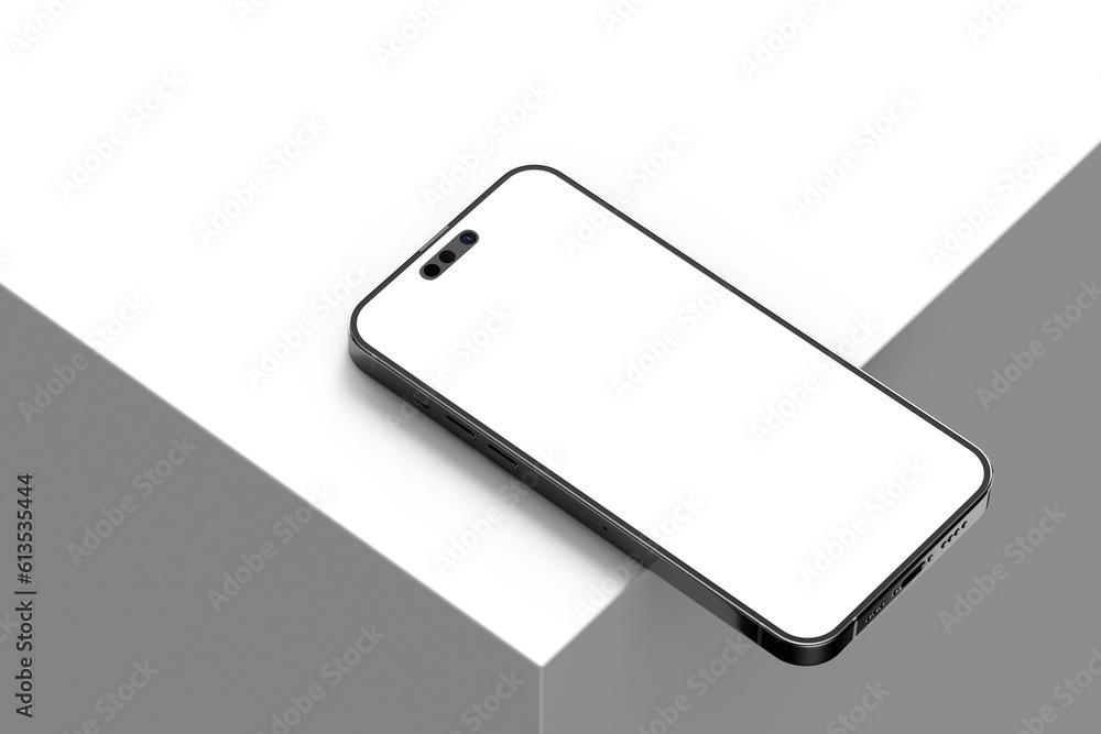 modern composition mobile phone pro gadget device with blank empty ...