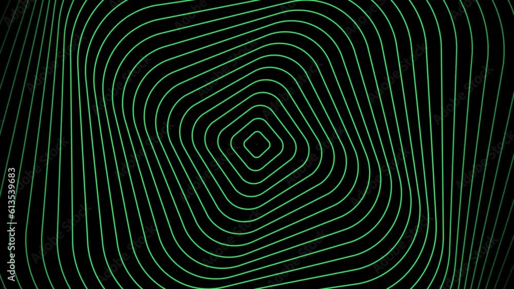 Minimal thin square in infinite rotation. Holographic backdrop in wave ...