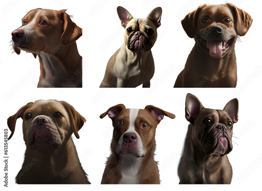 clipart set of group of dogs on transparent background, png format ...