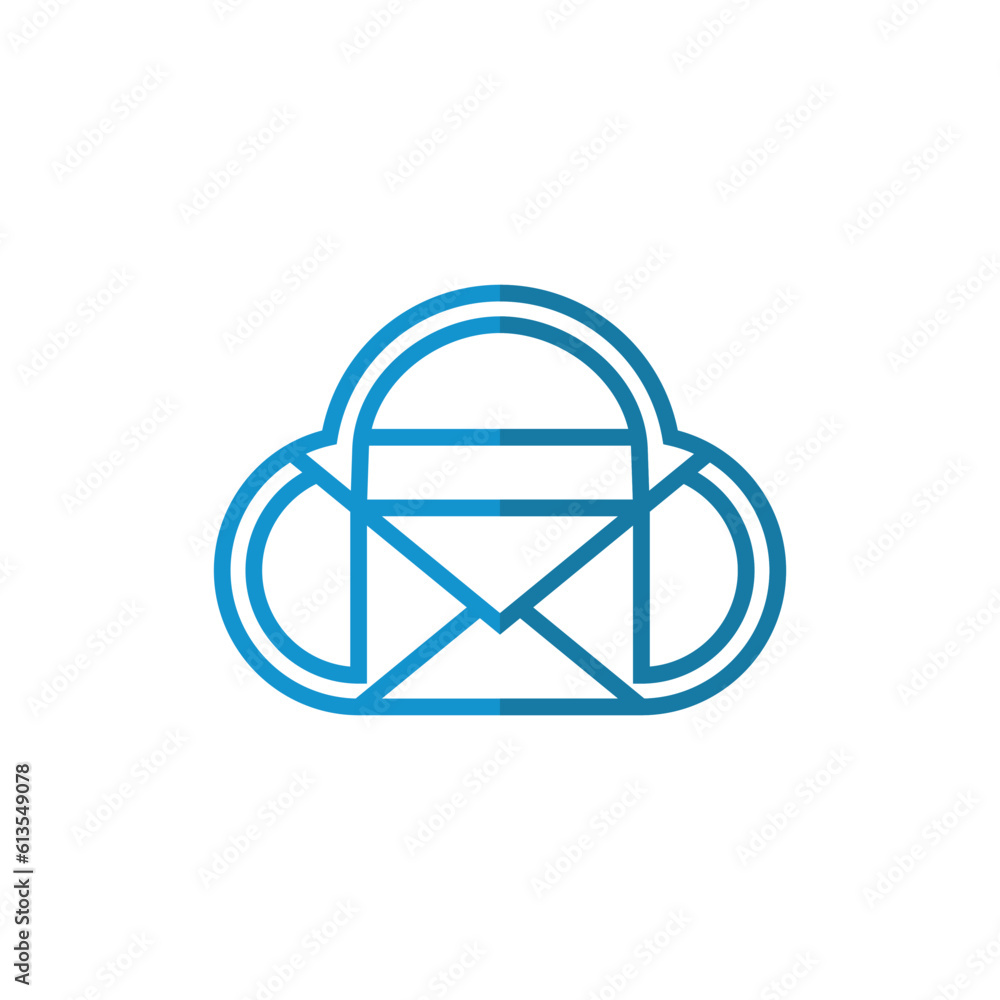 Cloud Mail Logo design template, Cloud and mail icon logo design vector ...