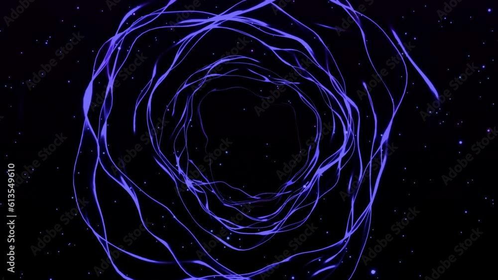 Seamless loop abstract tunnel animation with particles. VFX. Place for ...