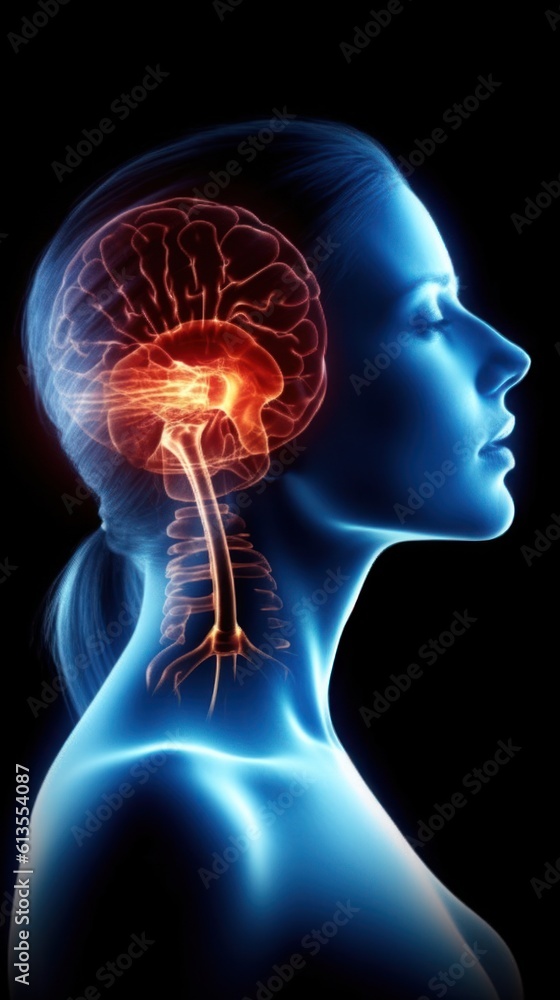 Beautiful Mind Humanoid Head Scan Illuminated Thoughts Brain Activity ...