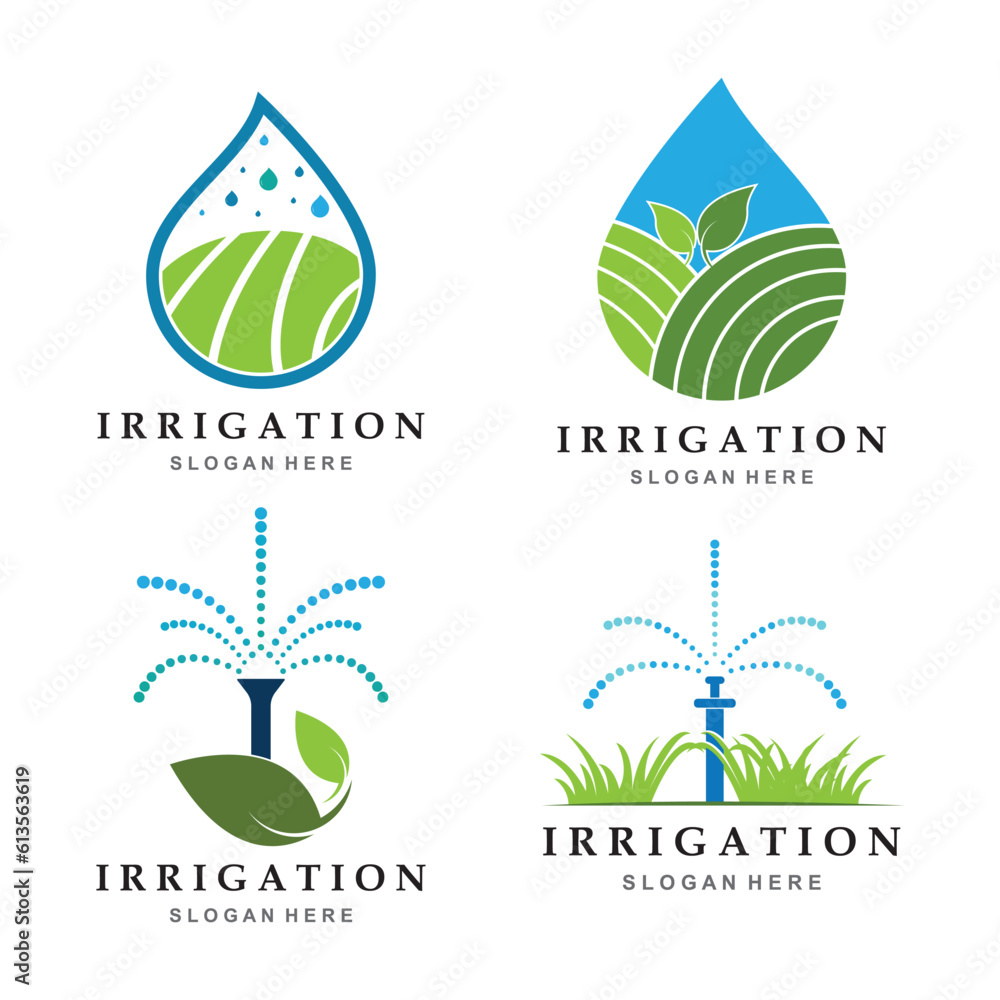 Irrigation logo design vector. Icon Symbol. Template Illustration Stock ...
