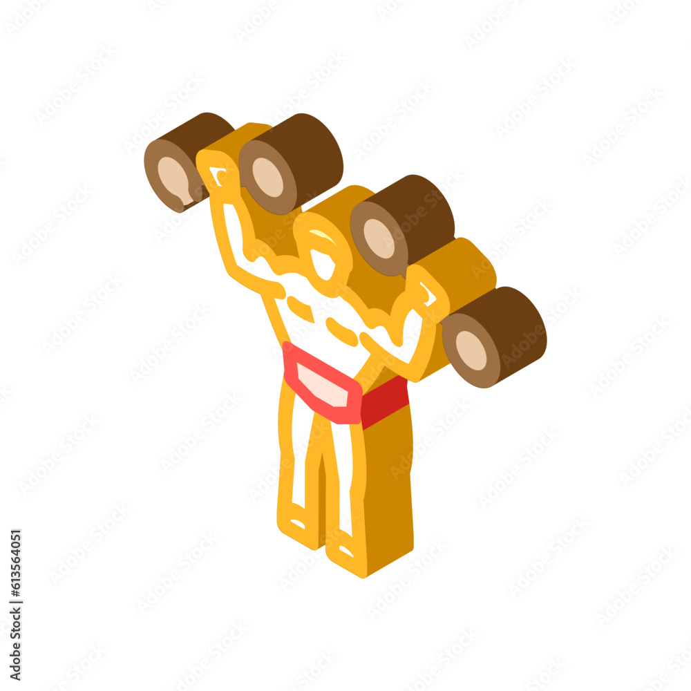 circus strongman carnival show isometric icon vector. circus strongman ...