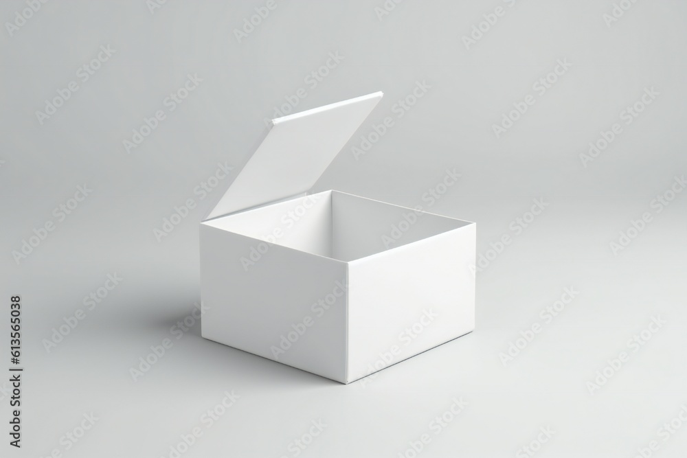 Empty open white box mockup on white background Generative AI Stock ...
