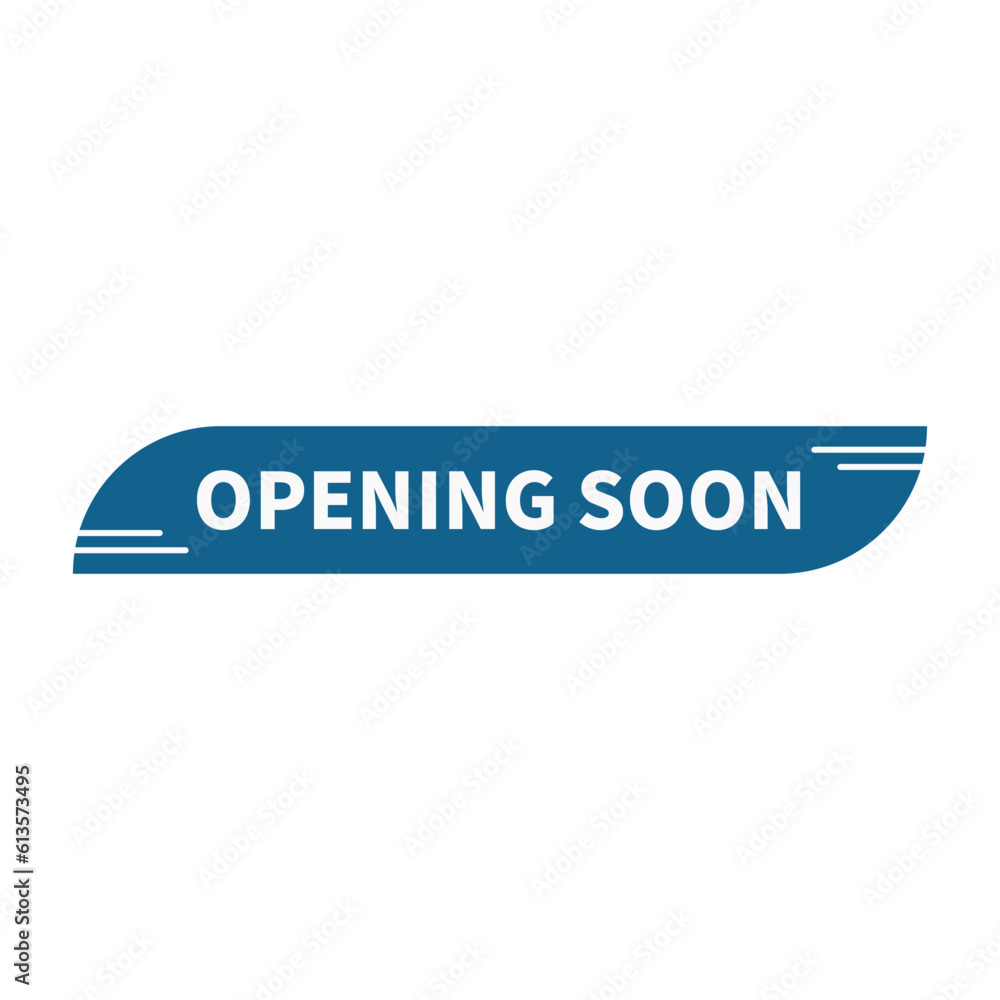 Opening Soon In Blue Color And Rounded Rectangle Shape With White Line ...