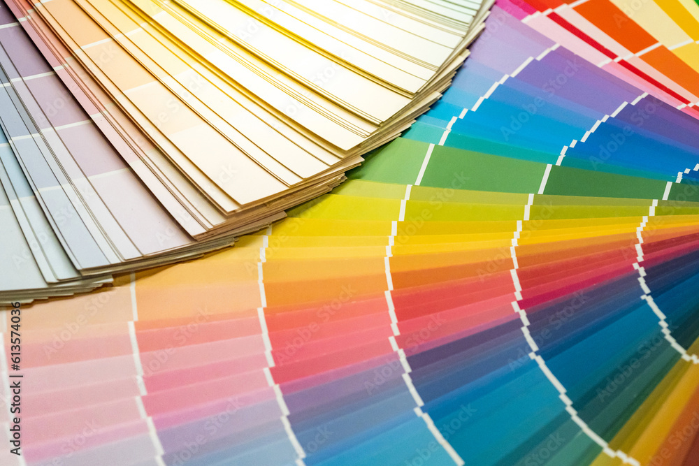 Color swatch samples catalog or rainbow colour palette guide for ...