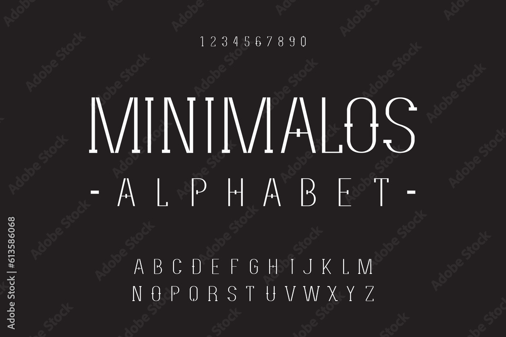 Minimalos Thin minimalist font English alphabet creative letters ...
