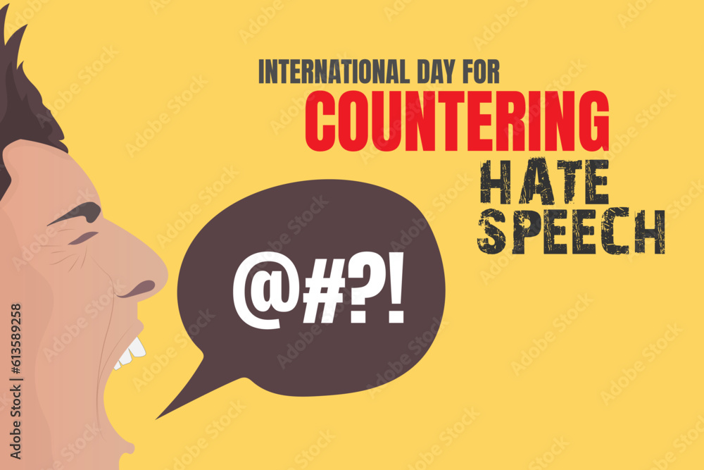 international day for countering hate speech concept. poster ...