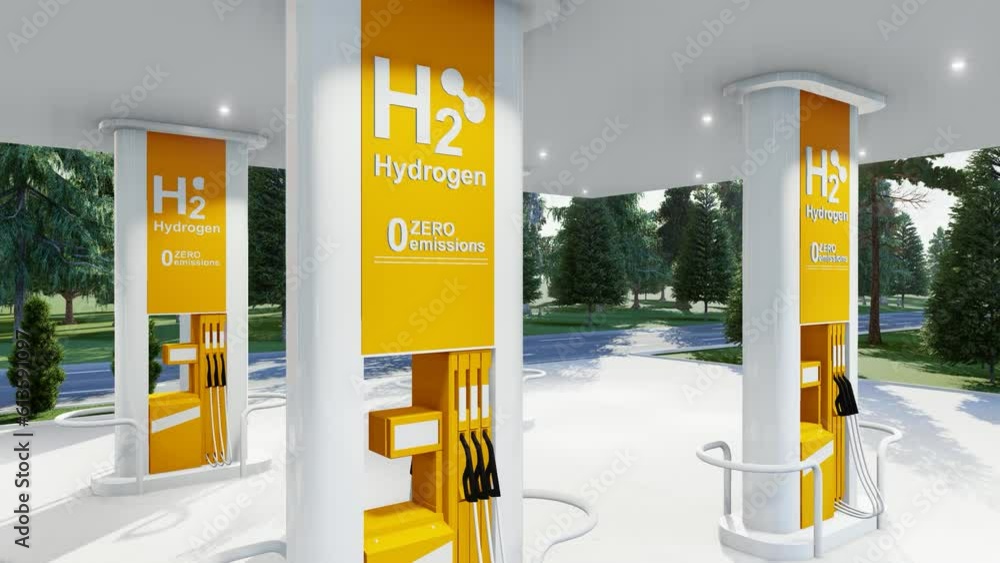 Hydrogen charging gas station. Hydrogen Refueling The Car On The ...