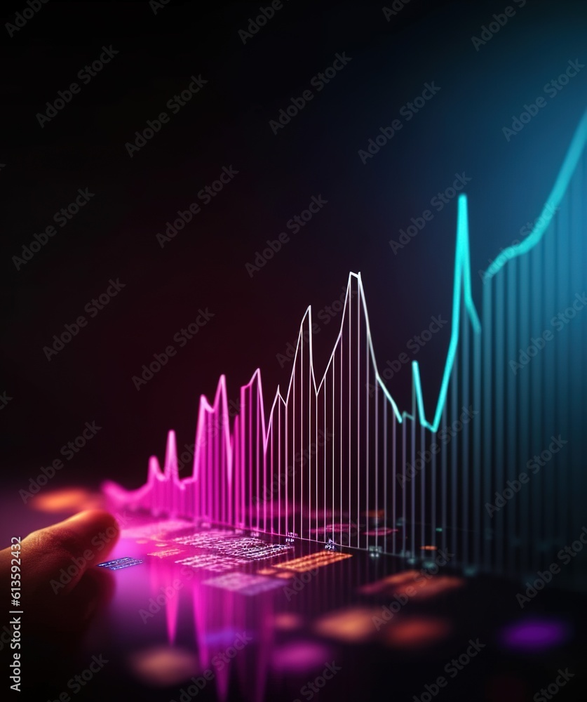 Stock market graphs. Investment finance chart stock market. generative ...