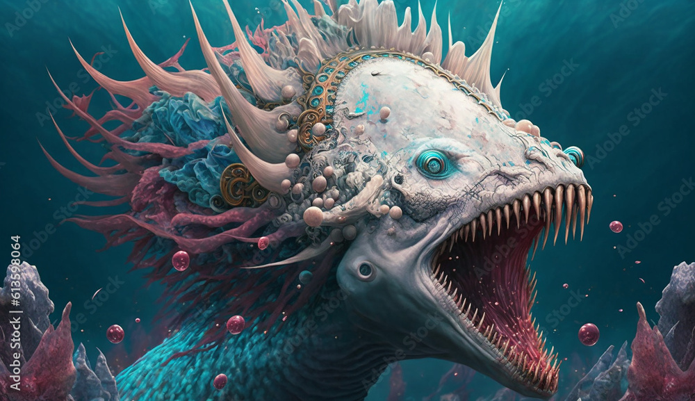 Weirdcore underwater monster creatures. Created using ai generative ...