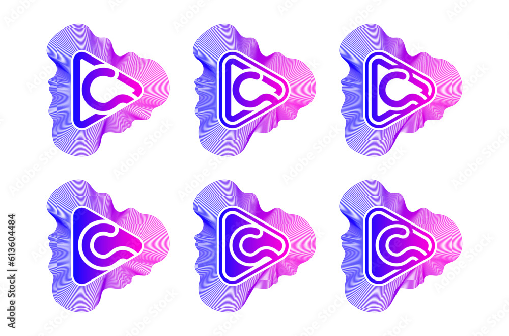 Vetor de Letter C play sound wave logo. This logo is perfect for music ...