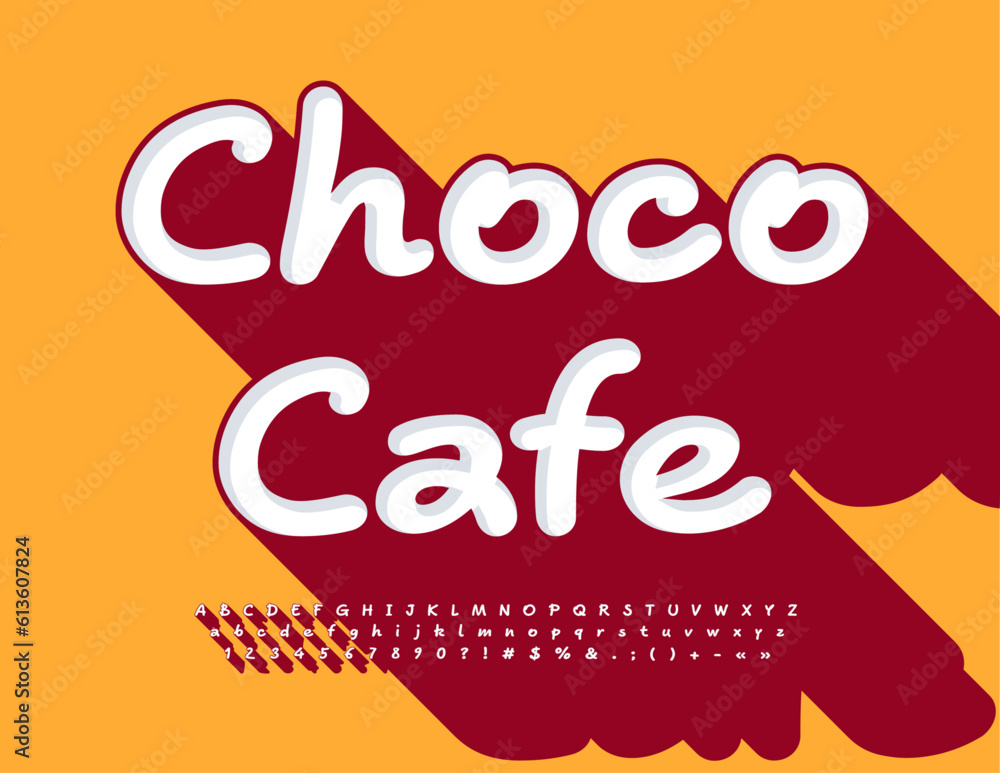 Vector advertising Poster Choco Cafe. Bright Creative Font with Big ...
