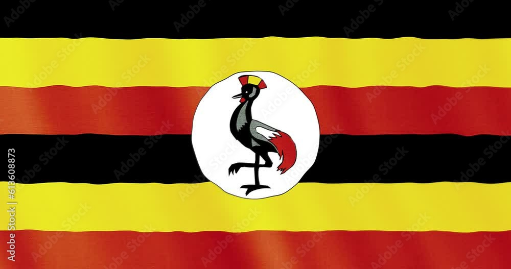 4k seamless loop animation with the flag of Uganda. Ugandan flag ...