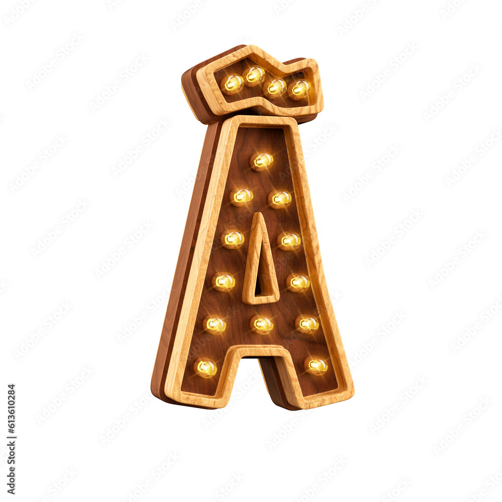 Alfabeto de madeira letra A ilustração do Stock | Adobe Stock