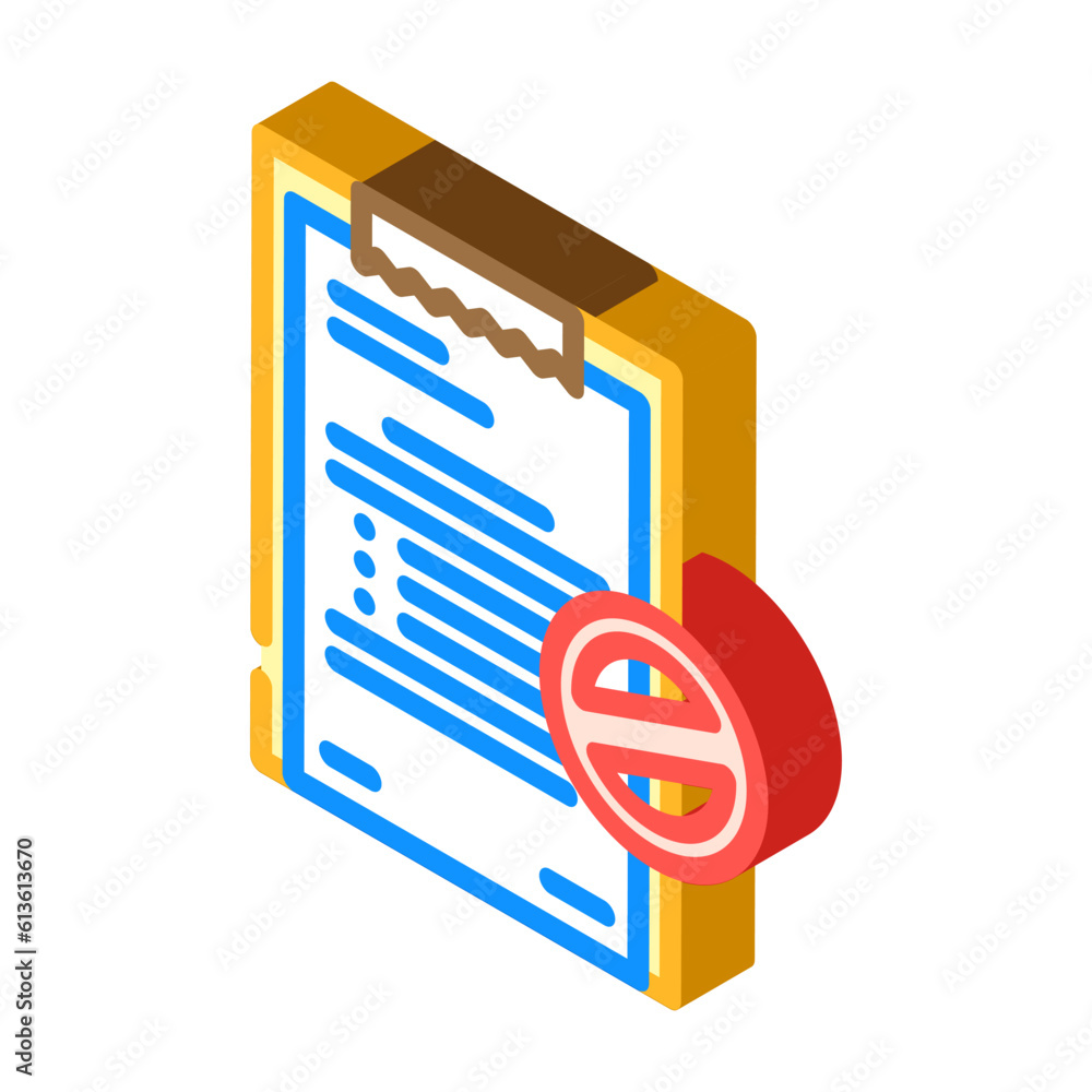 rejection letter isometric icon vector. rejection letter sign. isolated ...