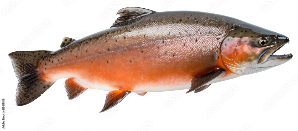 Salmon isolated on the transparent background PNG. AI generative. Stock ...