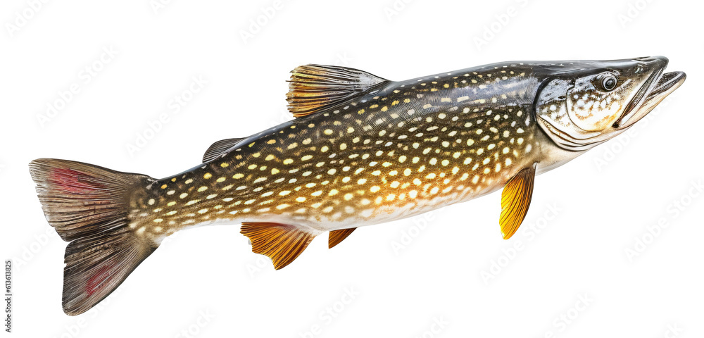 Pike isolated on the transparent background PNG. AI generative. Stock ...