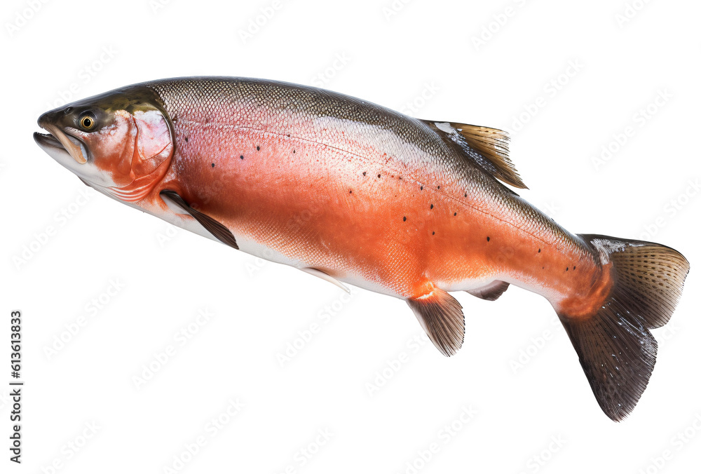 Salmon isolated on the transparent background PNG. AI generative. Stock ...