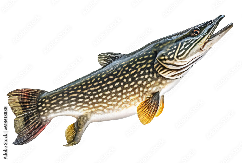Pike isolated on the transparent background PNG. AI generative. Stock ...