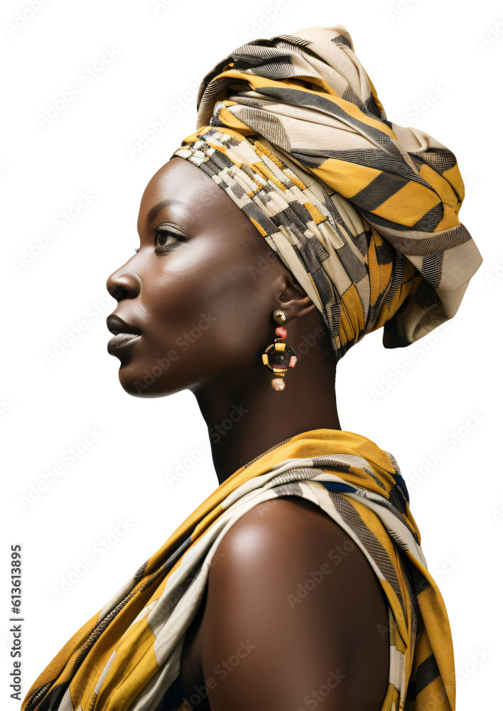 African Black woman isolated on the transparent background PNG. AI ...
