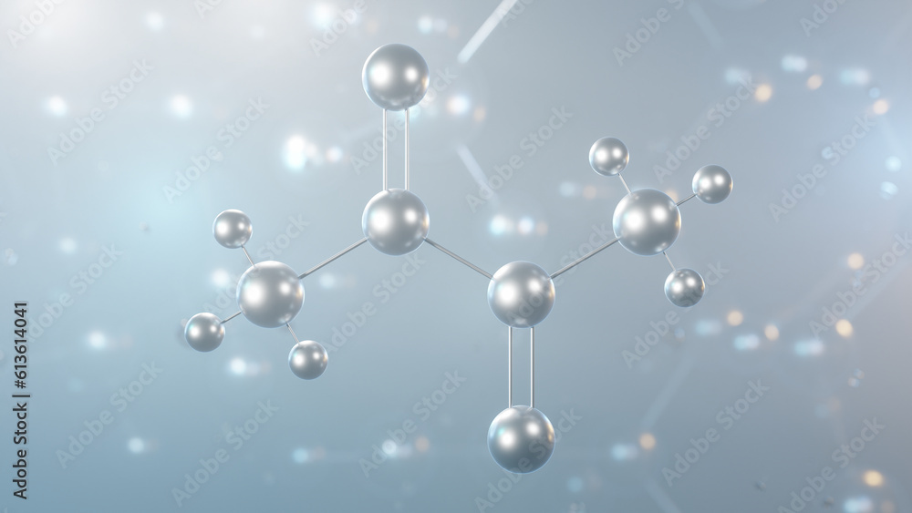 diacetyl molecular structure, 3d model molecule, butanedione ...