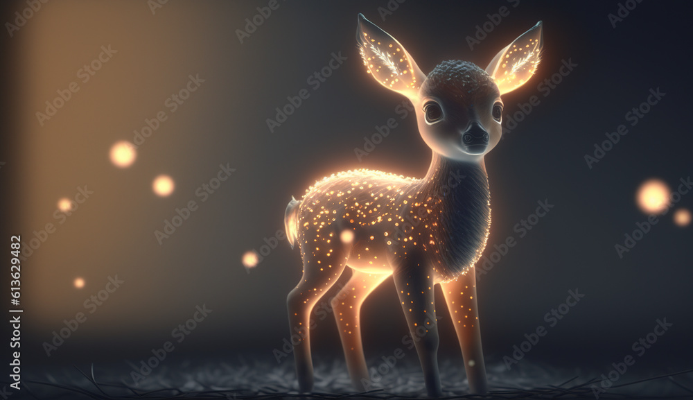 adorable magic baby deer with transparent glowing shining body,magic ...