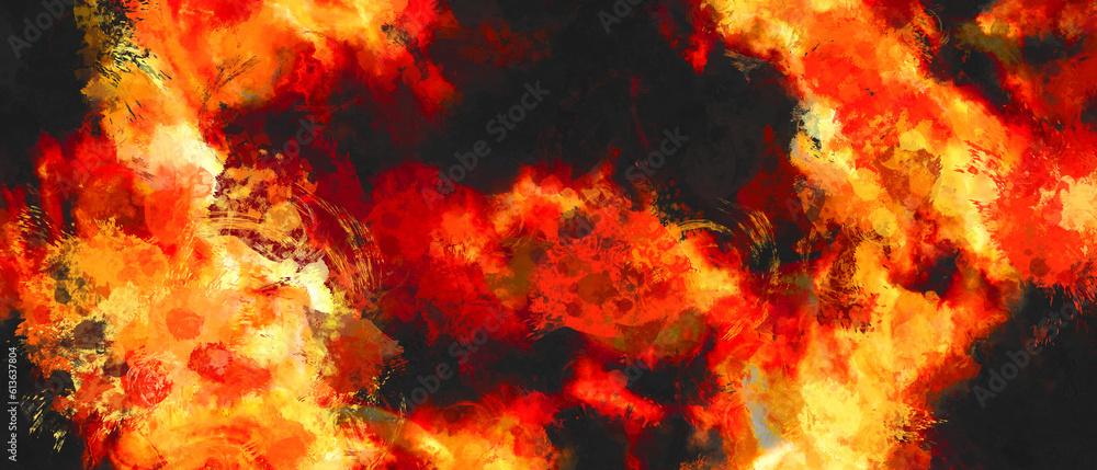 Grunge dark orange red stain hot watercolor splash or spots in horror ...