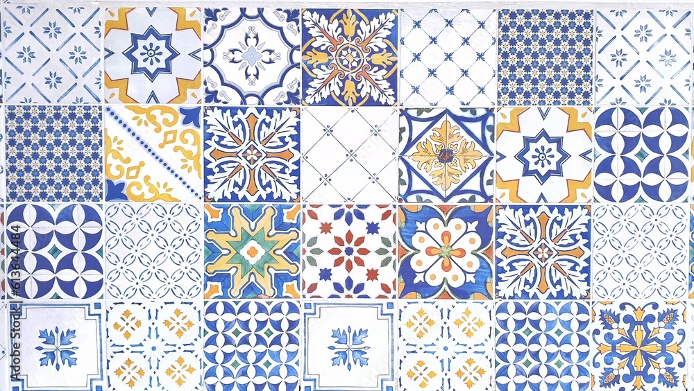 typical sicilian floor and wall tiles in different patterns and design ...