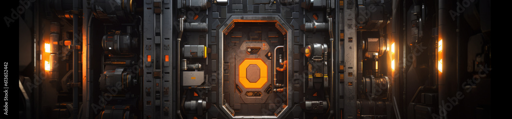 Galactic Dashboard: Internal Panel Surface of a Futuristic Sci-Fi Style ...