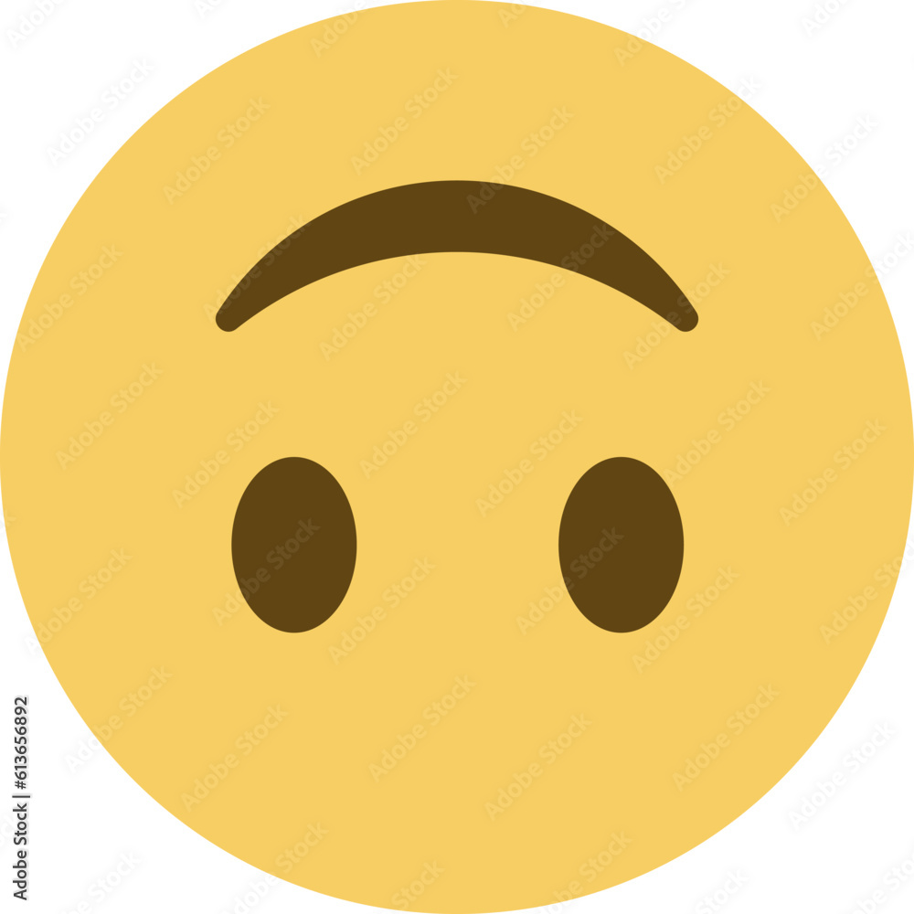 Upside-Down Face vector emoji. A classic smiley, turned upside down ...