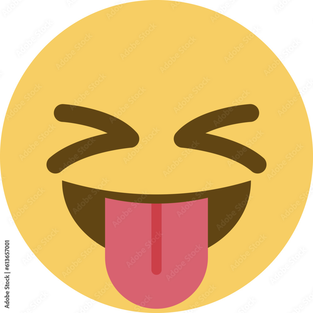 Top quality emoticon. Taunting emoji. Squinting face, grin with tongue ...