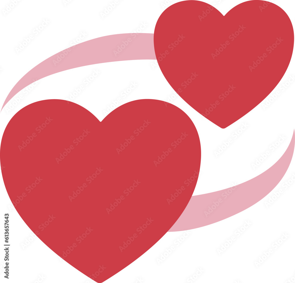 Revolving Hearts vector emoji icon. Hearts revolving around one or more ...