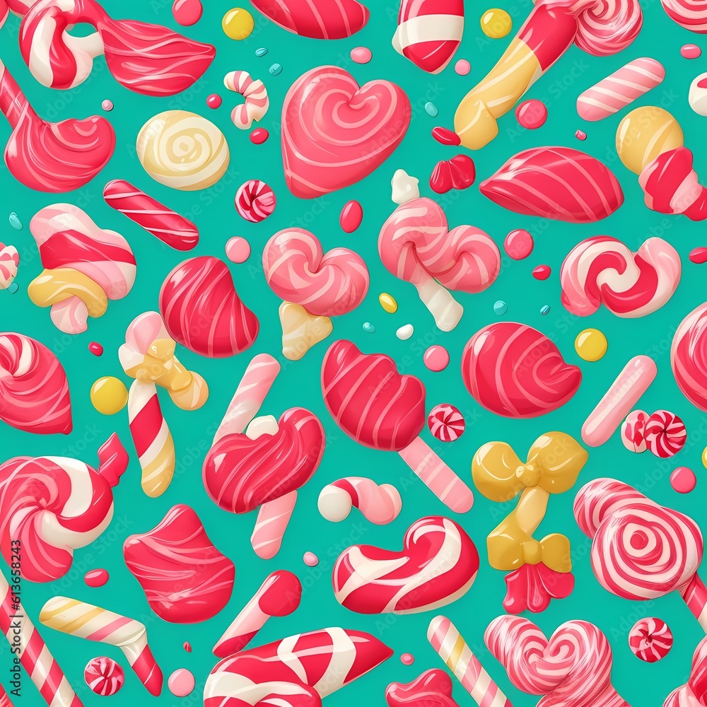 Whimsical Candy Delights Unleashed: AI-Generated Illustration featuring ...