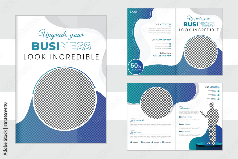 business brochure design cover template yellow color creative modern bi ...