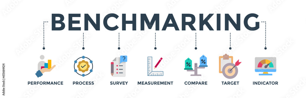 Benchmarking banner web icon vector illustration concept for the idea ...