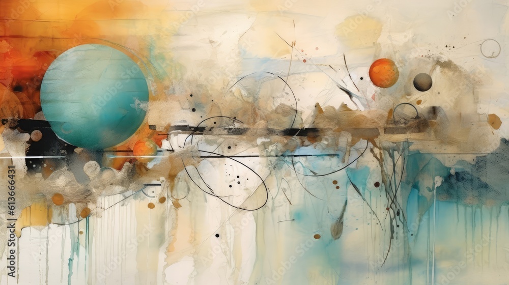 Horizontal Abstract Art in tertiary colors and shades for graphic ...