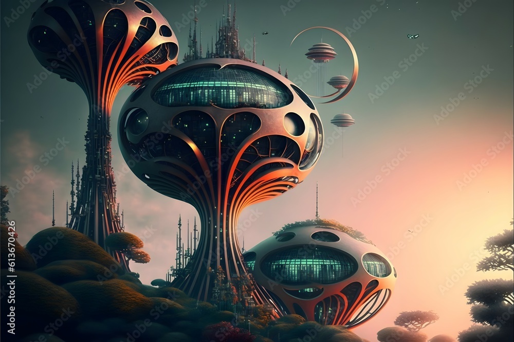 ultra futuristic Alien architecture, out-of-this-world designs ...