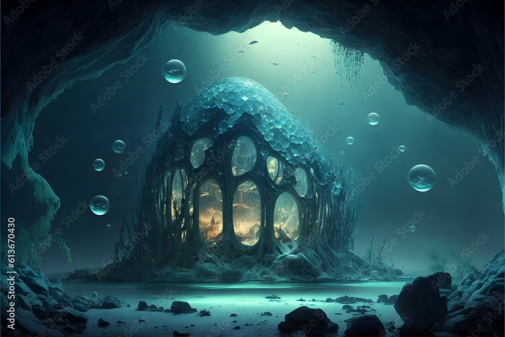 ancient alien estates carved out of a giant glowing crystal ancient ...