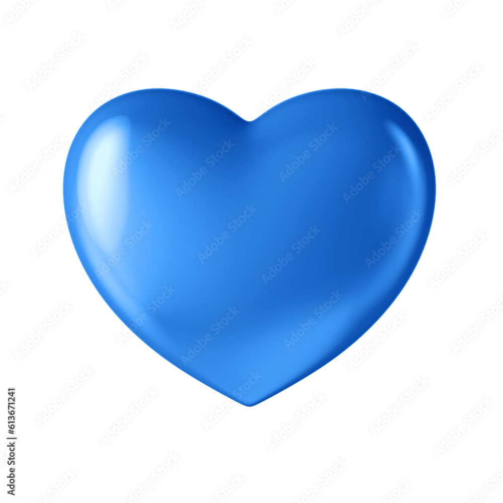 3d metallic blue heart with transparent background Stock Illustration ...