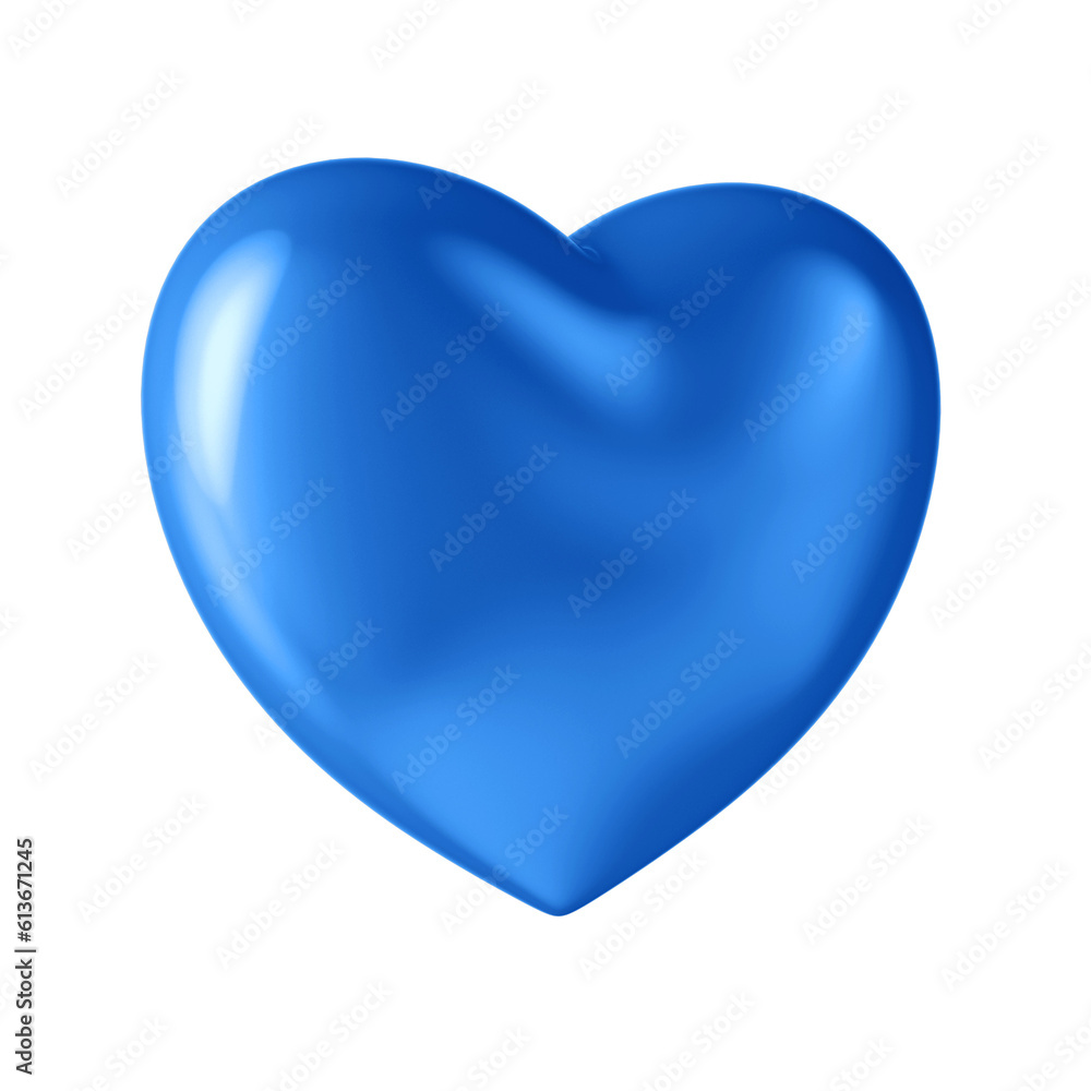 3d metallic blue heart with transparent background Stock Illustration ...
