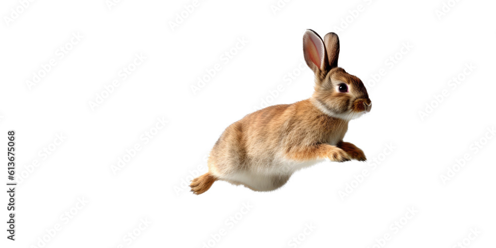 an adorable cottontail bunny rabbit in a spring-themed illustration ...