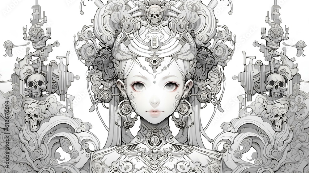 seer goddess of the mashup of futuristic cyberpunk and celestial heaven ...