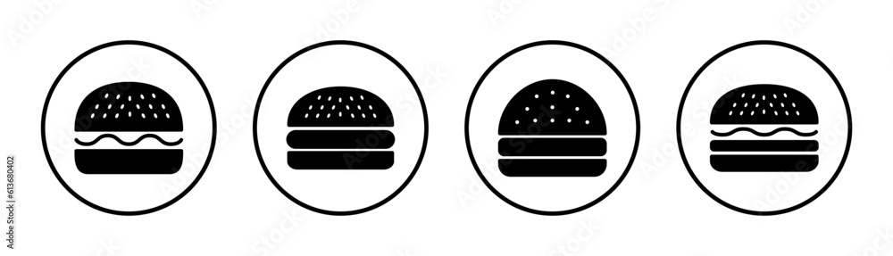 Burger icon set illustration. burger sign and symbol. hamburger Stock ...