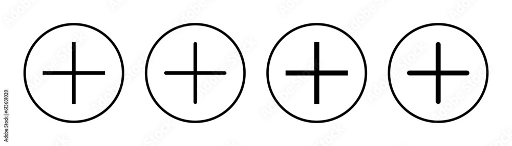 Plus Icon set illustration. Add plus sign and symbol Stock Vector ...