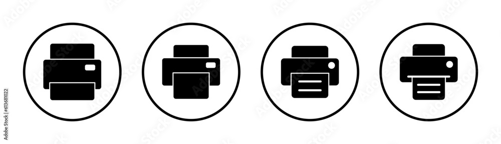 Print icon set illustration. printer sign and symbol Stock Vector ...
