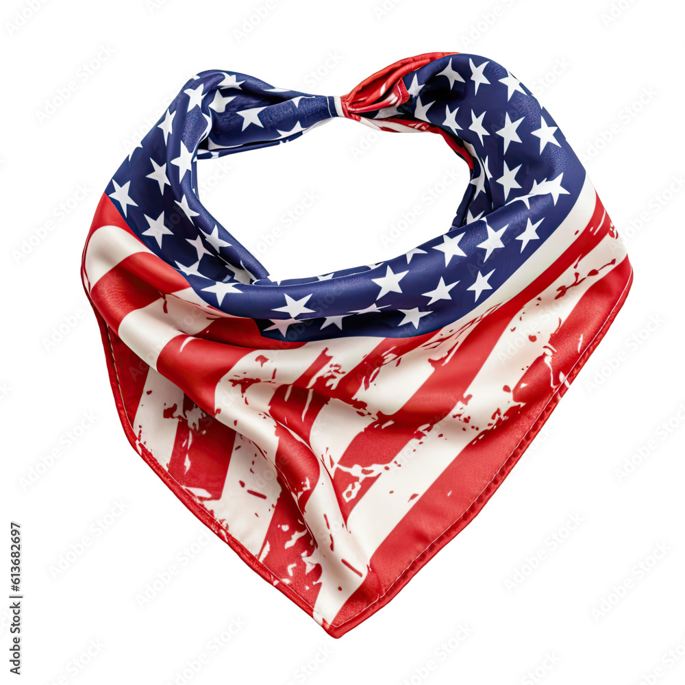 american flag-inspired bandana isolated on a transparent background ...