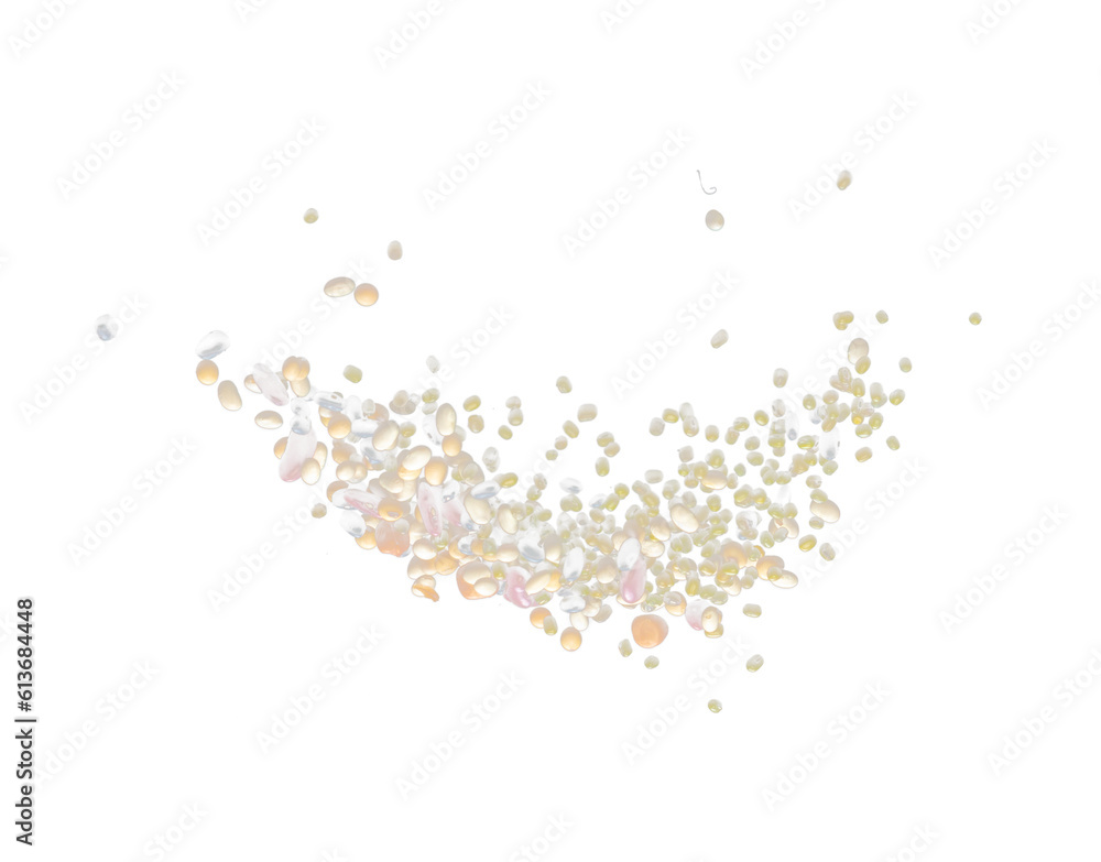 Mix beans fall down explosion, several multi kind bean float explode ...